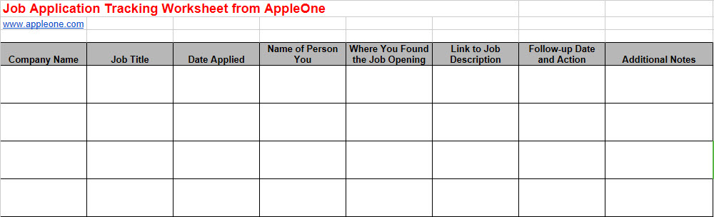Job Application Tracking Spreadsheet from AppleOne – AppleOne Blog