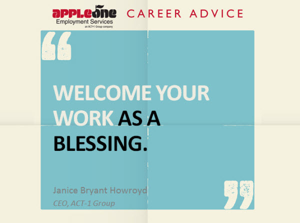 Welcome Your Work As A Blessing – AppleOne Blog